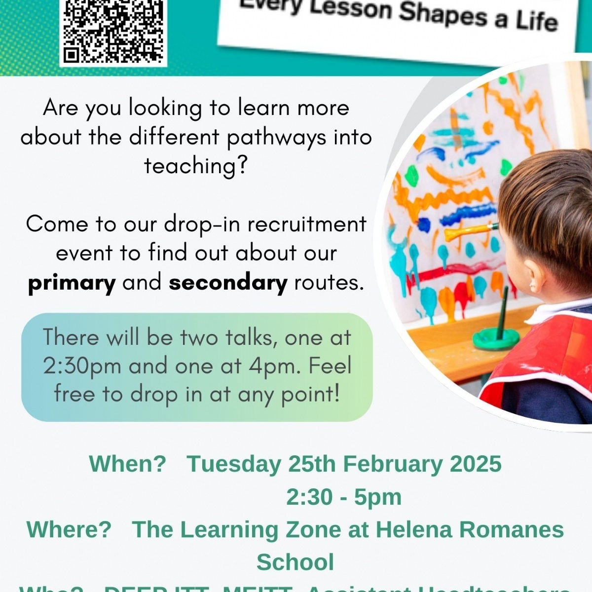 Helena Romanes School - GET INTO TEACHING EVENT